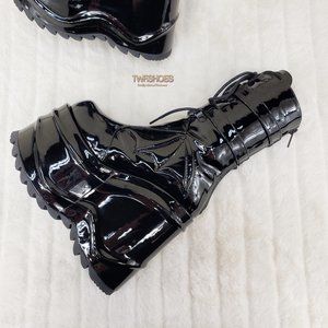 Demonia | Shoes | Wave Bat Wing 6 Wedge Platform Mid Calf Punk Goth ...